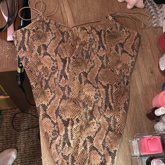 Express | Tops | Snake Print Body Suit W Open Back String Back | Poshmark